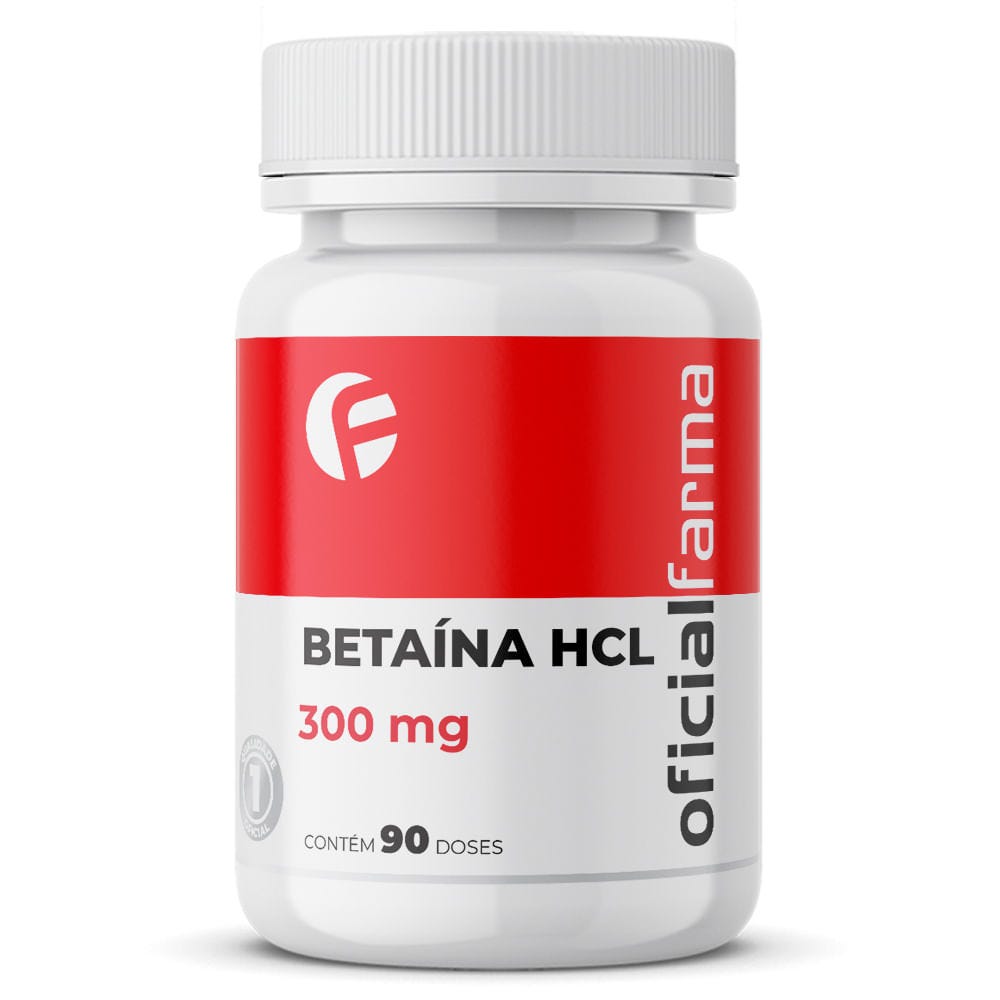 Betaína Hcl 300Mg 90 un | OficialFarma - Saúde Intestinal