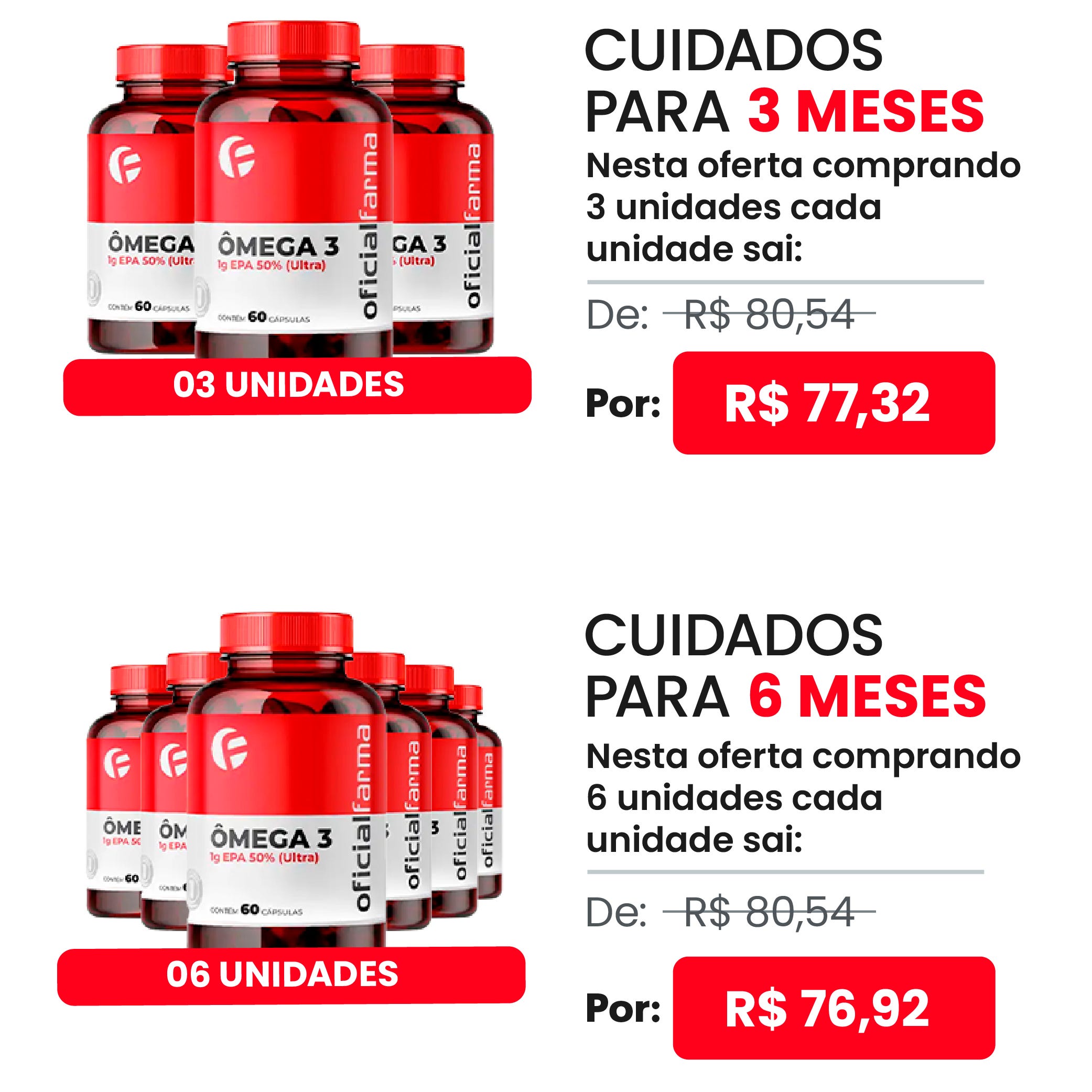 Ômega 3 1g EPA 50% Ultra 60 Un | Oficialfarma - Suporte Coração e Cérebro