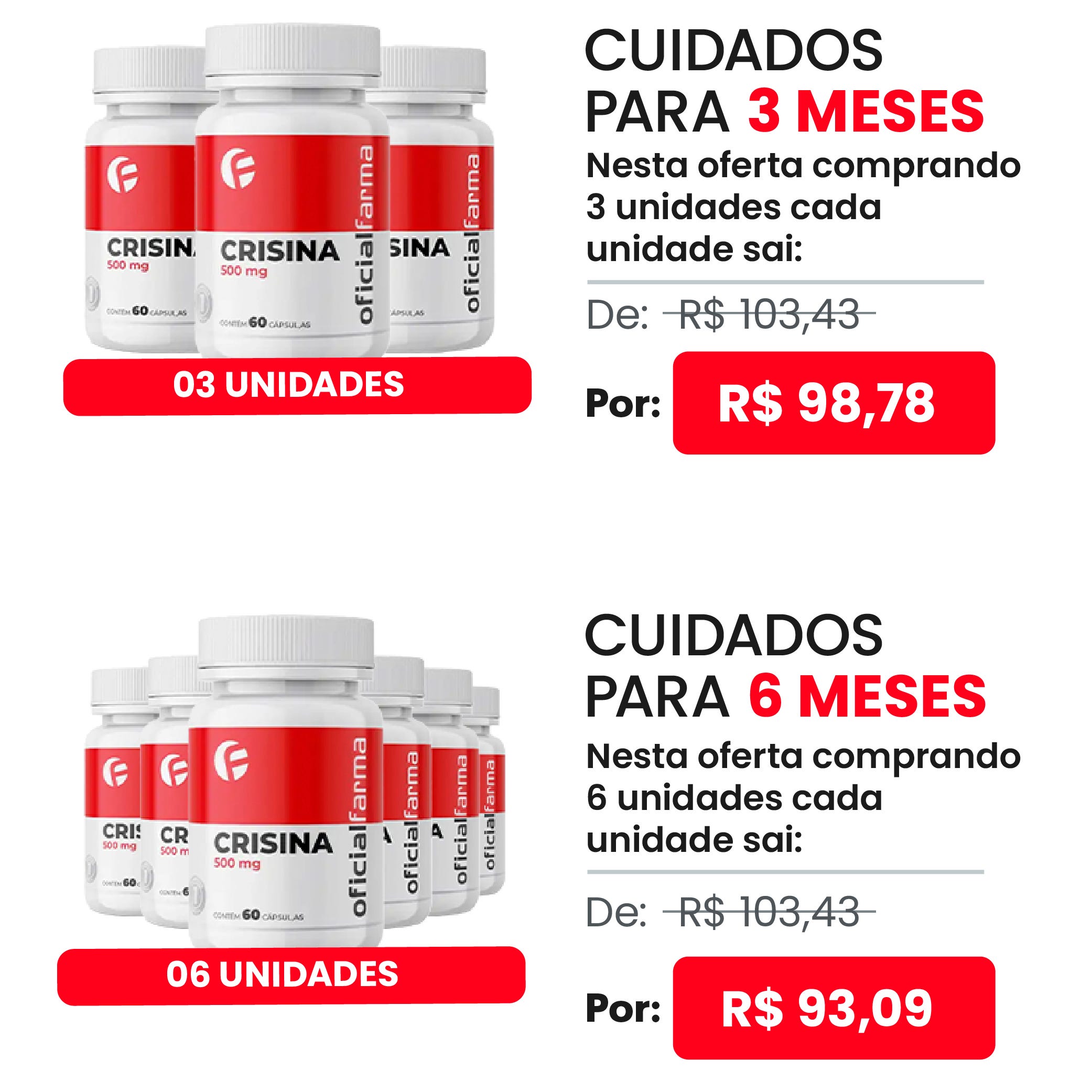 Crisina 500mg 60 Un | Oficialfarma - Regulação Hormonal
